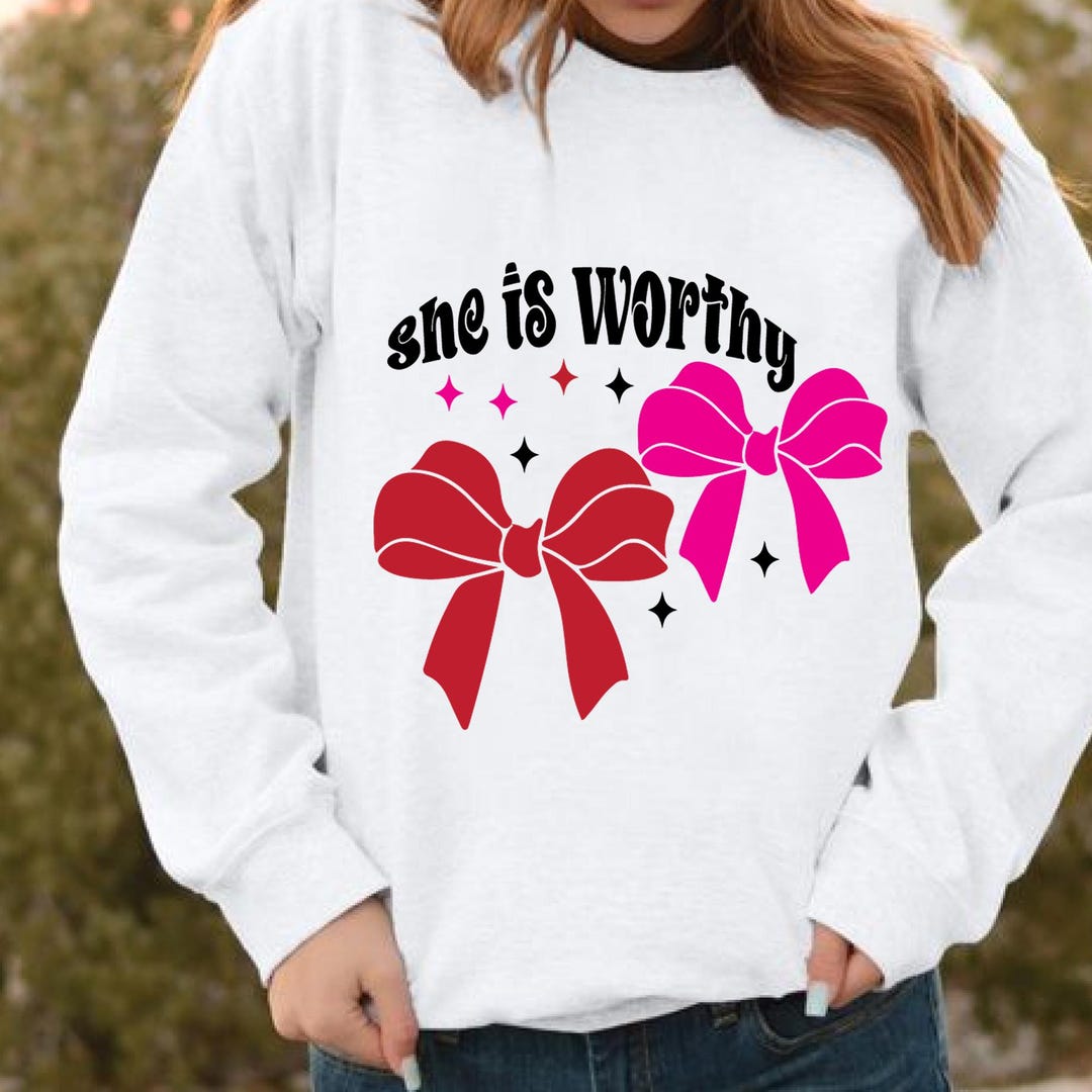 She is Worthy Svg, Proverbs Png, White Coquette Bow Jpg ,christian Eps ...