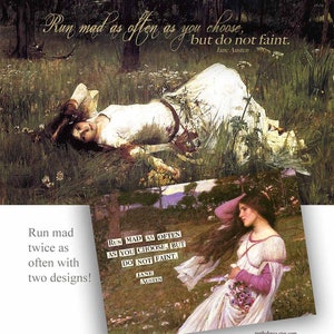 Digital-jane Austen Run Mad but Do Not Faint 2 Printable - Etsy