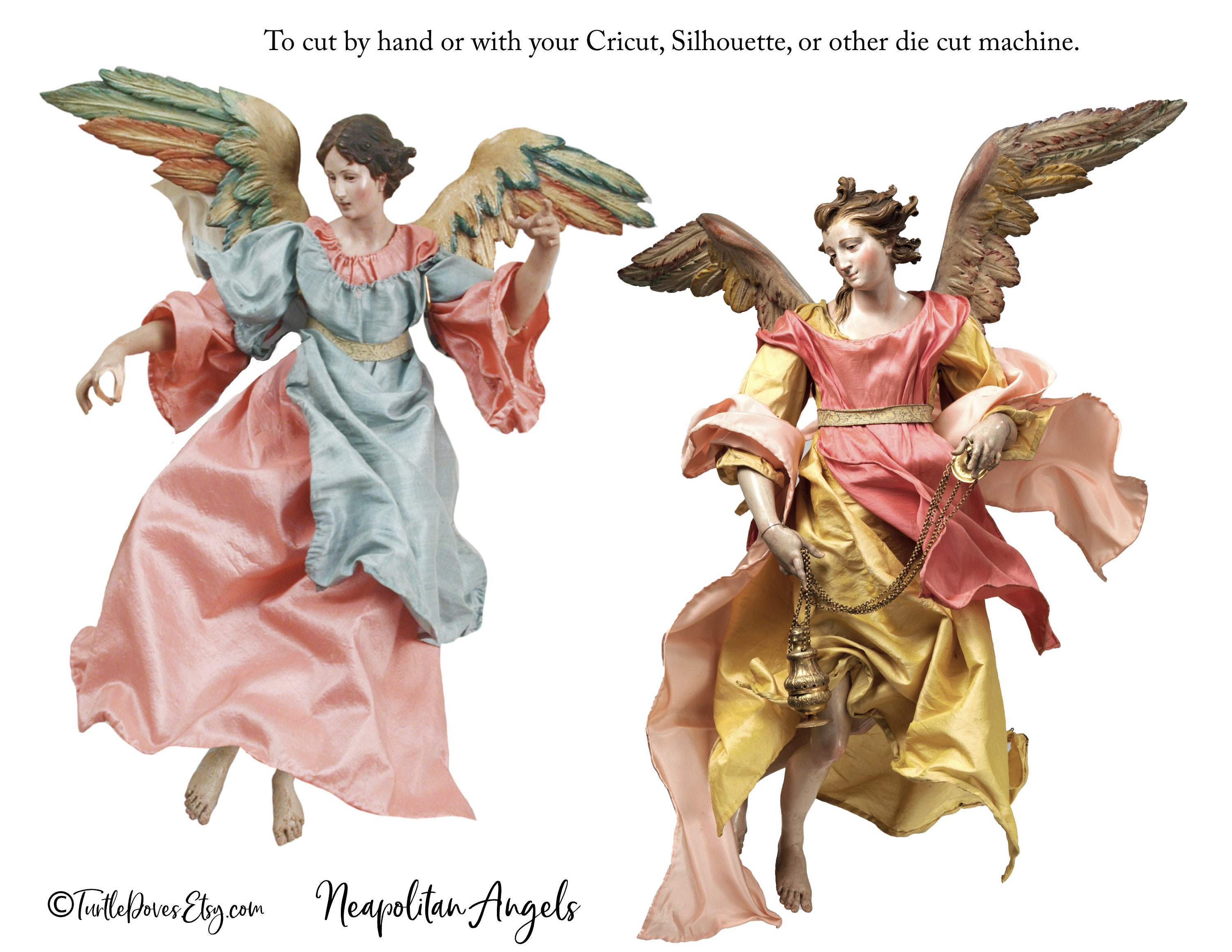 Neapolitan Angels - Digital Printable Paper Angels Set #3 - Etsy