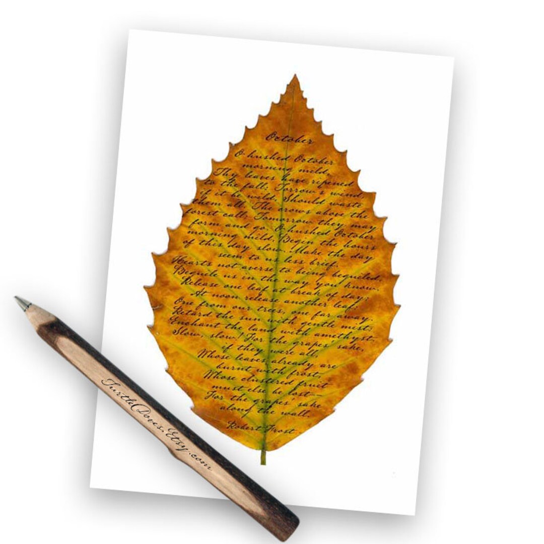 Robert Frost Poem Card - Autumn Leaf Print (digital Download) - Etsy