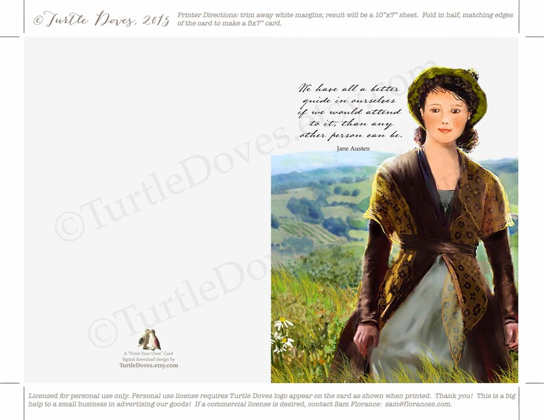We Have All a Better Guide - Print-your-own - Jane Austen Note Card - Etsy