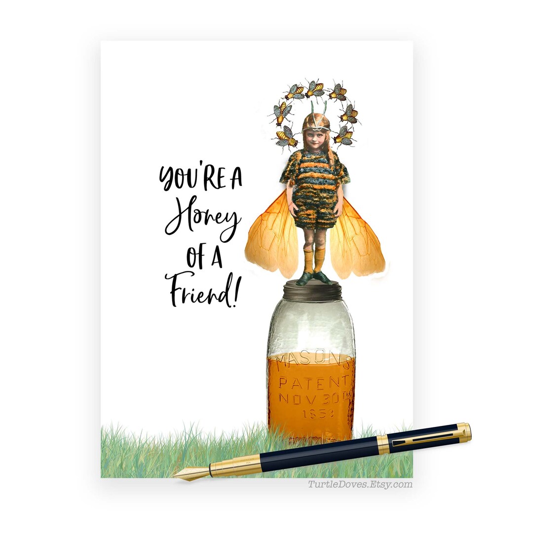 Digital Download - You're a Honey of a Friend - 5x7 Digital Card - Etsy