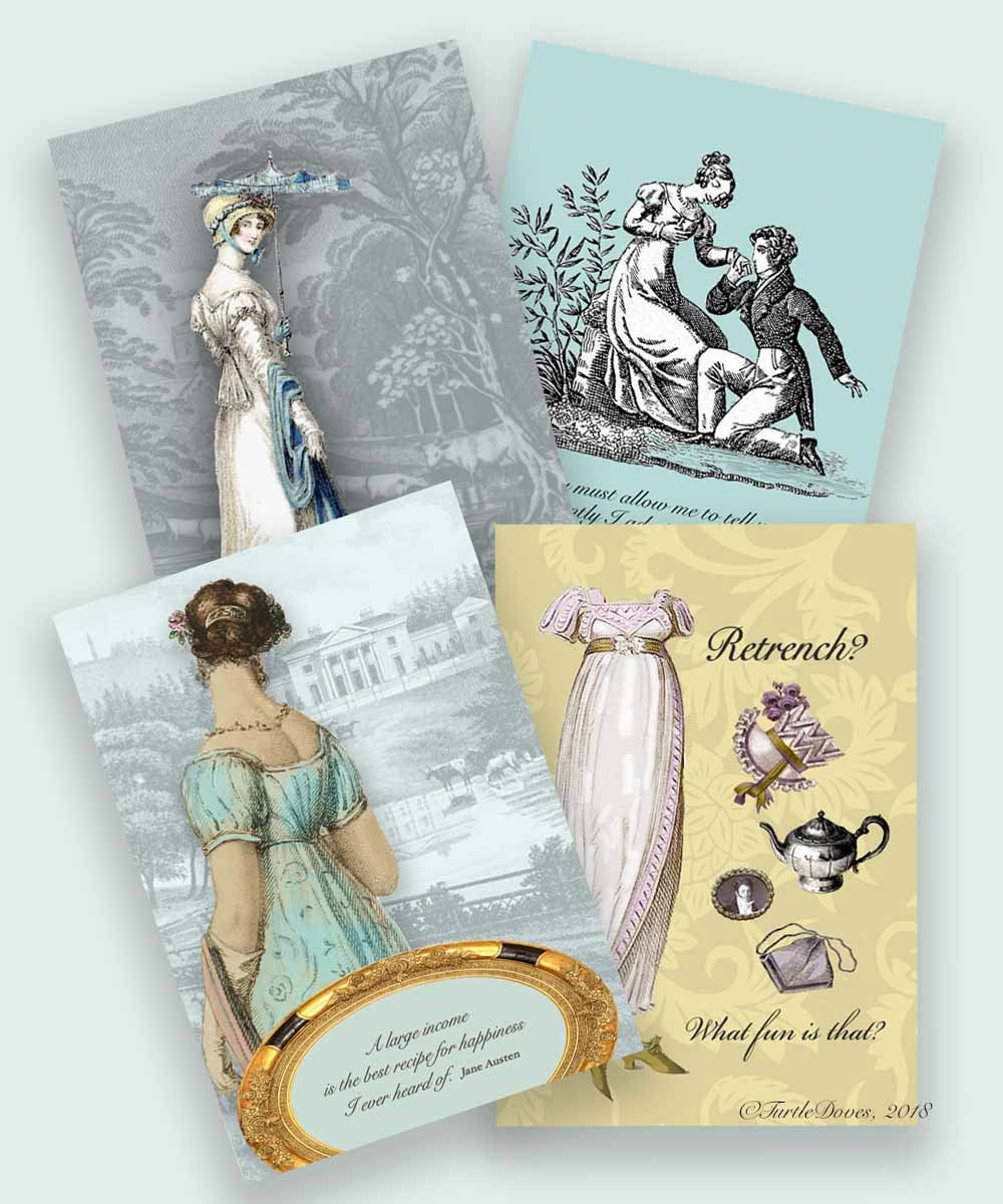 Jane Austen Printable Note Cards - Journaling Cards - 4 Print-your-own ...