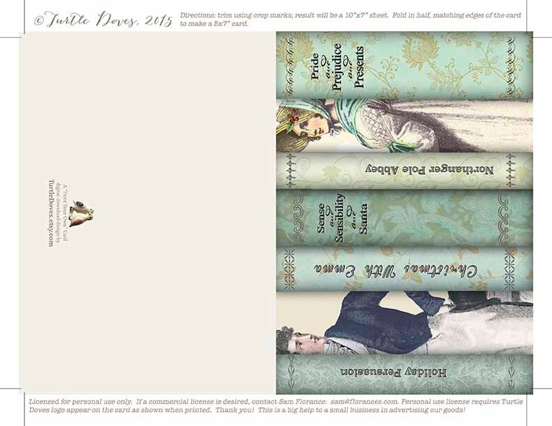 Jane Austen Christmas Card Printable Note Cards | Etsy