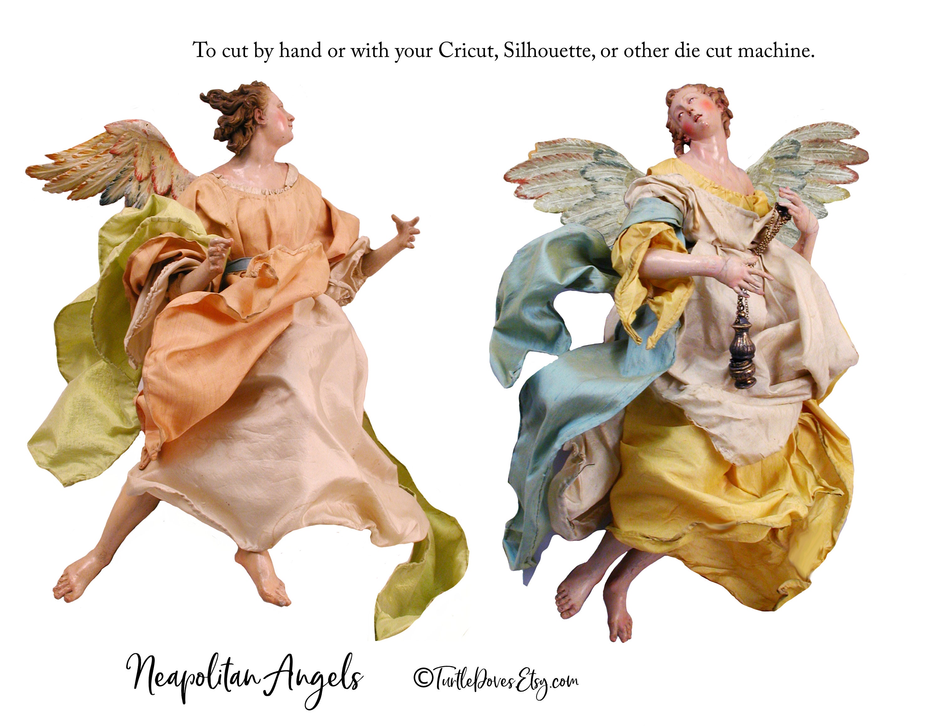 Christmas Angels Ornaments - Neapolitan Angels - Digital Printable ...