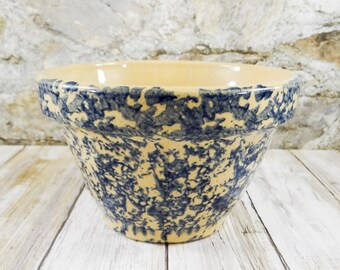 Robinson Ransbottom Blue Spongeware Bowl Vintage Stoneware - Etsy
