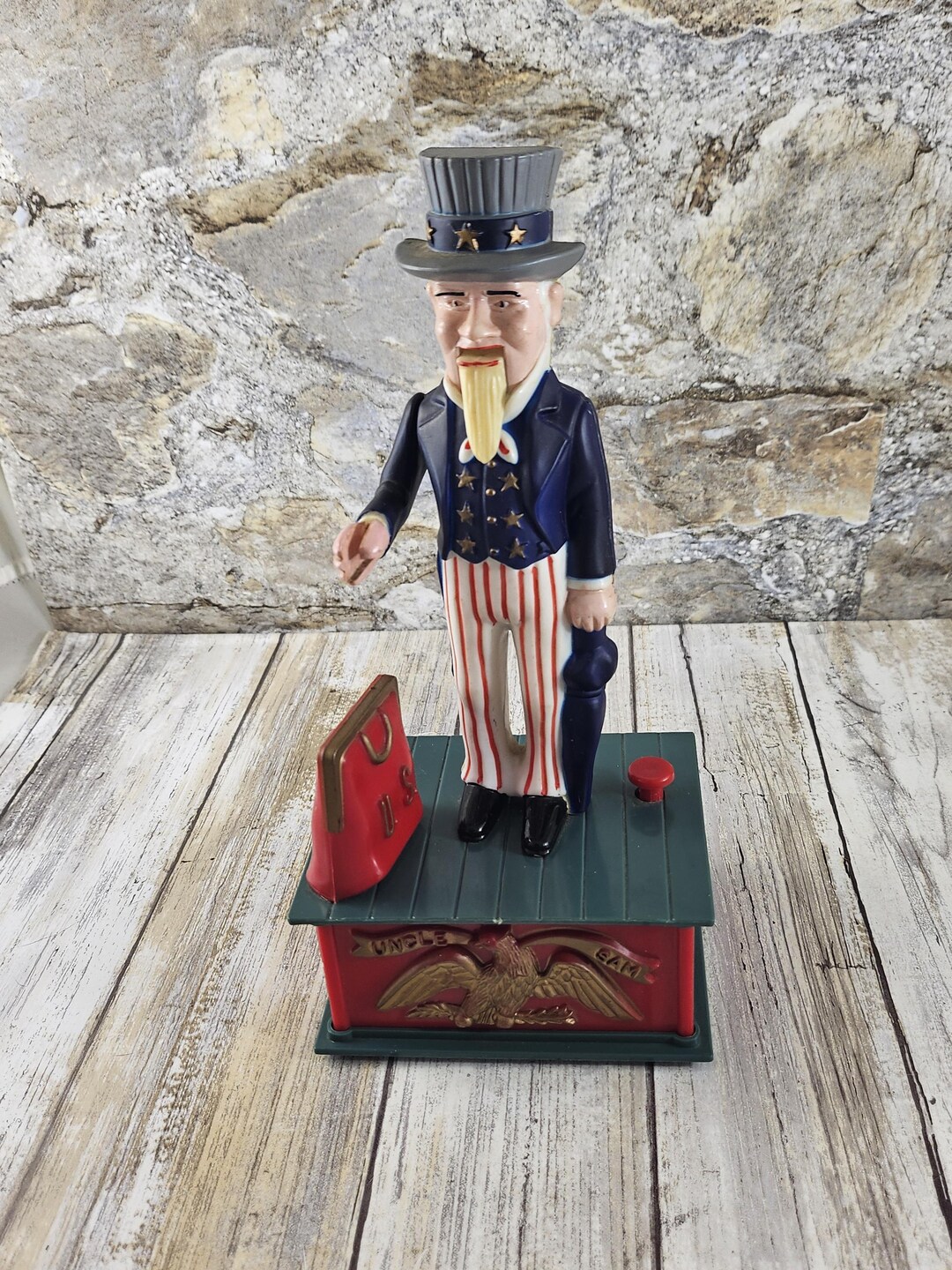 Vintage Working Plastic Uncle Sam Moving Coin Bank - Etsy