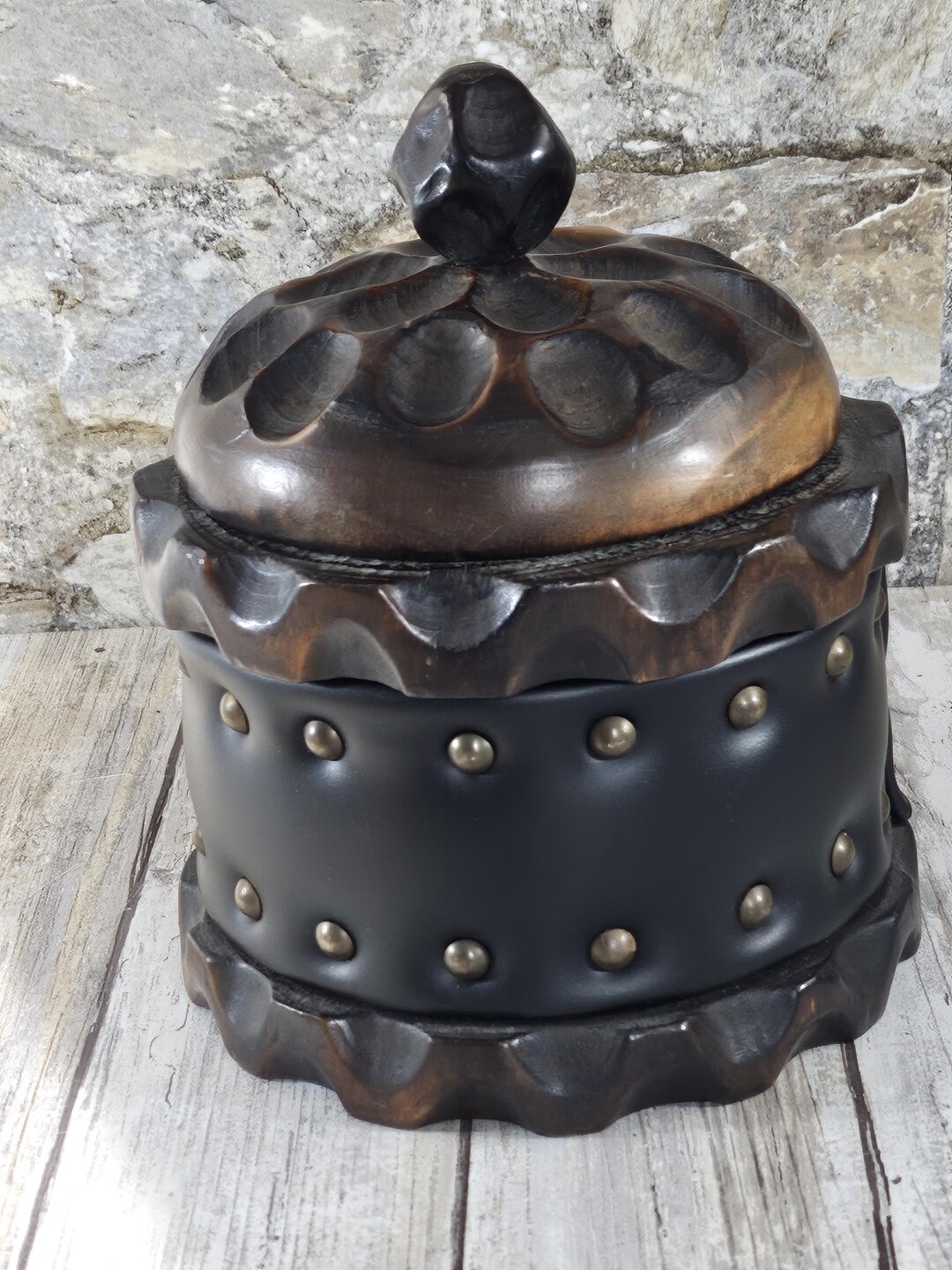 Pair of Unused Vintage Wooden Tobacco Jars From Spain - Etsy