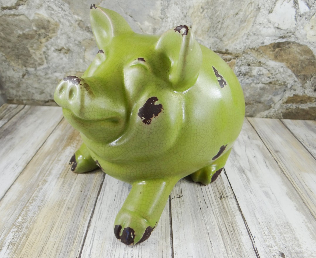 Vintage Ceramic Pig - Etsy