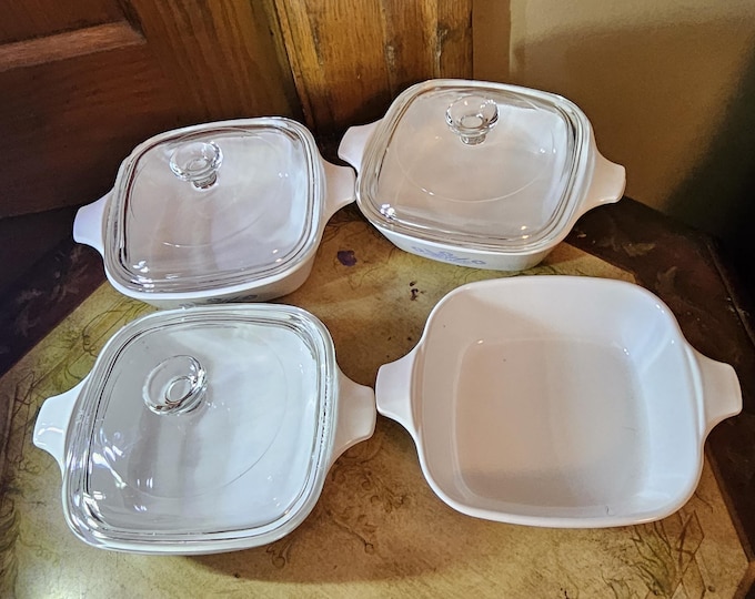 Vintage Set of 3 Corning Ware Blue Cornflower Small Casserole Dishes ...