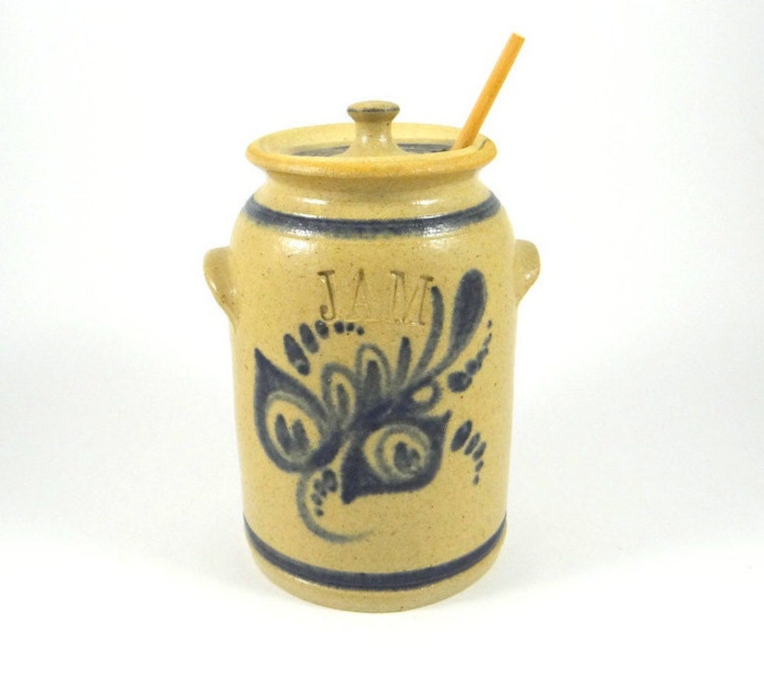 Vintage Salt Glaze Jam Pot by Jack Boyko Cedar Swamp Stoneware - Etsy