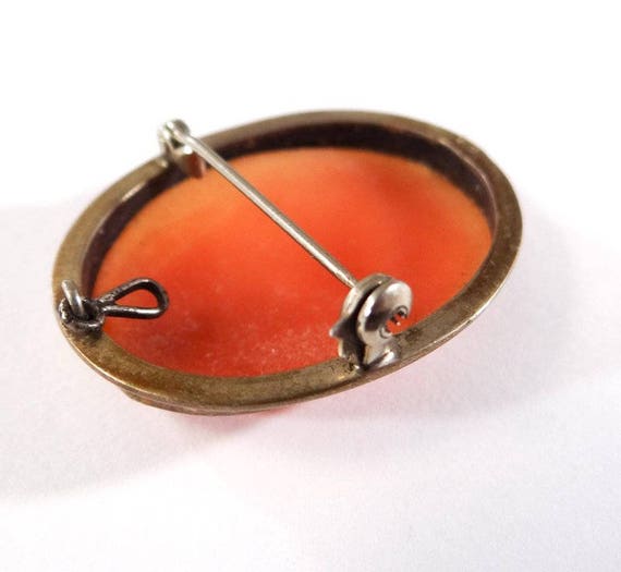 Antique Madonna Cameo Brooch with 800 Silver Mounting - Gem