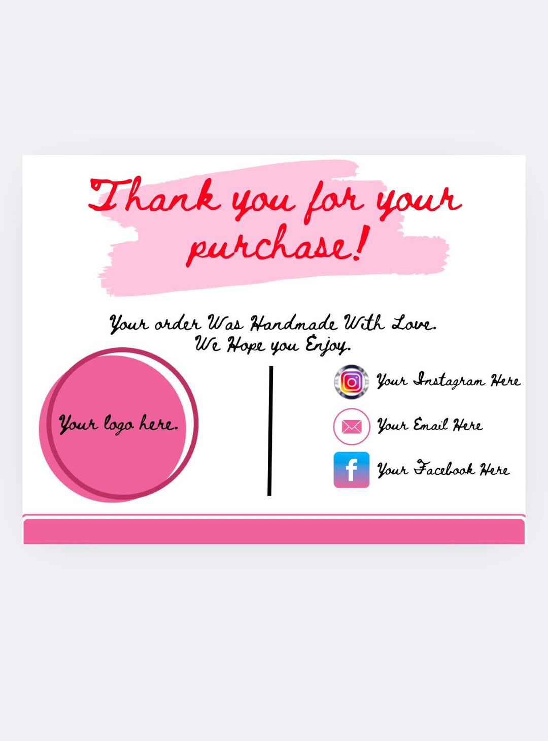 Thankyou Business Card - Etsy