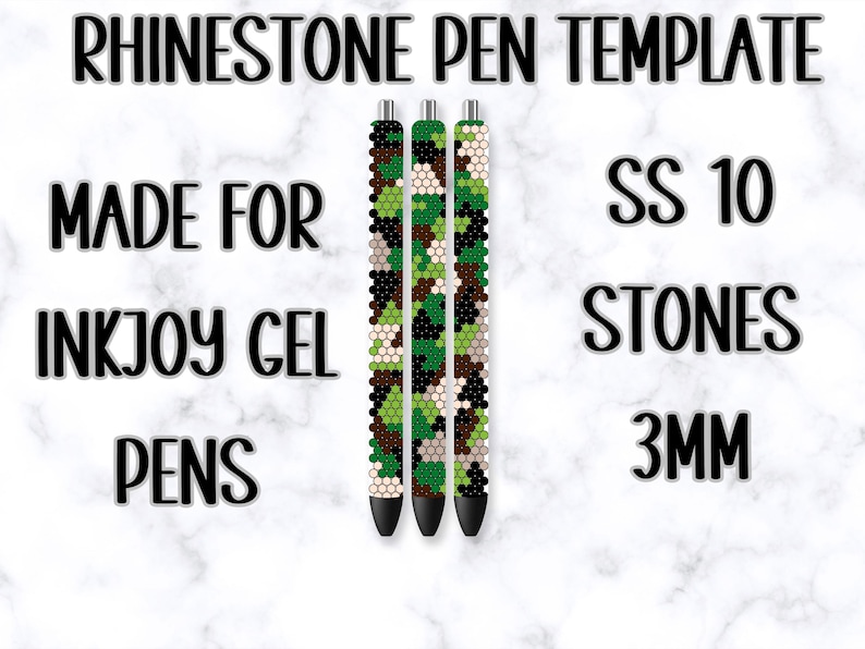 Camouflage Rhinestone Pen Template | DIY Bling Pen Kit | Make Your Own ...