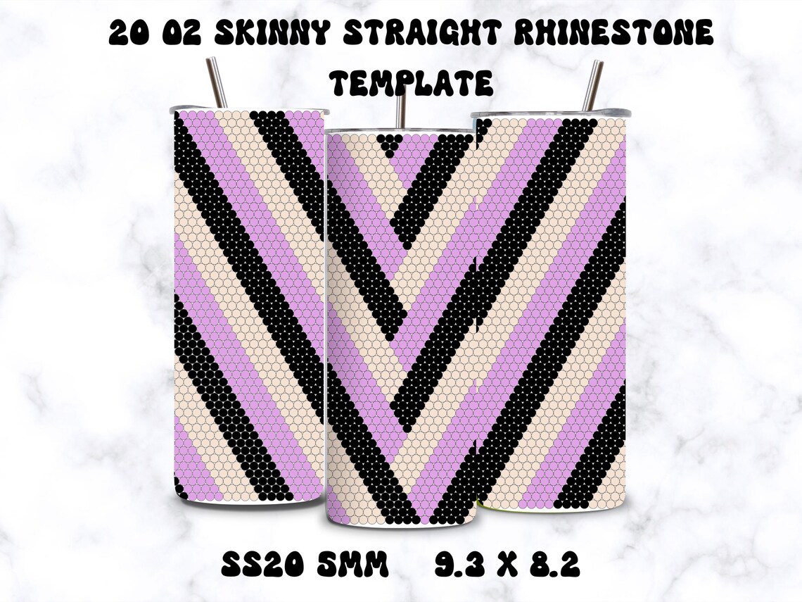 Herringbone Rhinestone Template for 20oz Skinny Tumbler | SS20 Digital ...