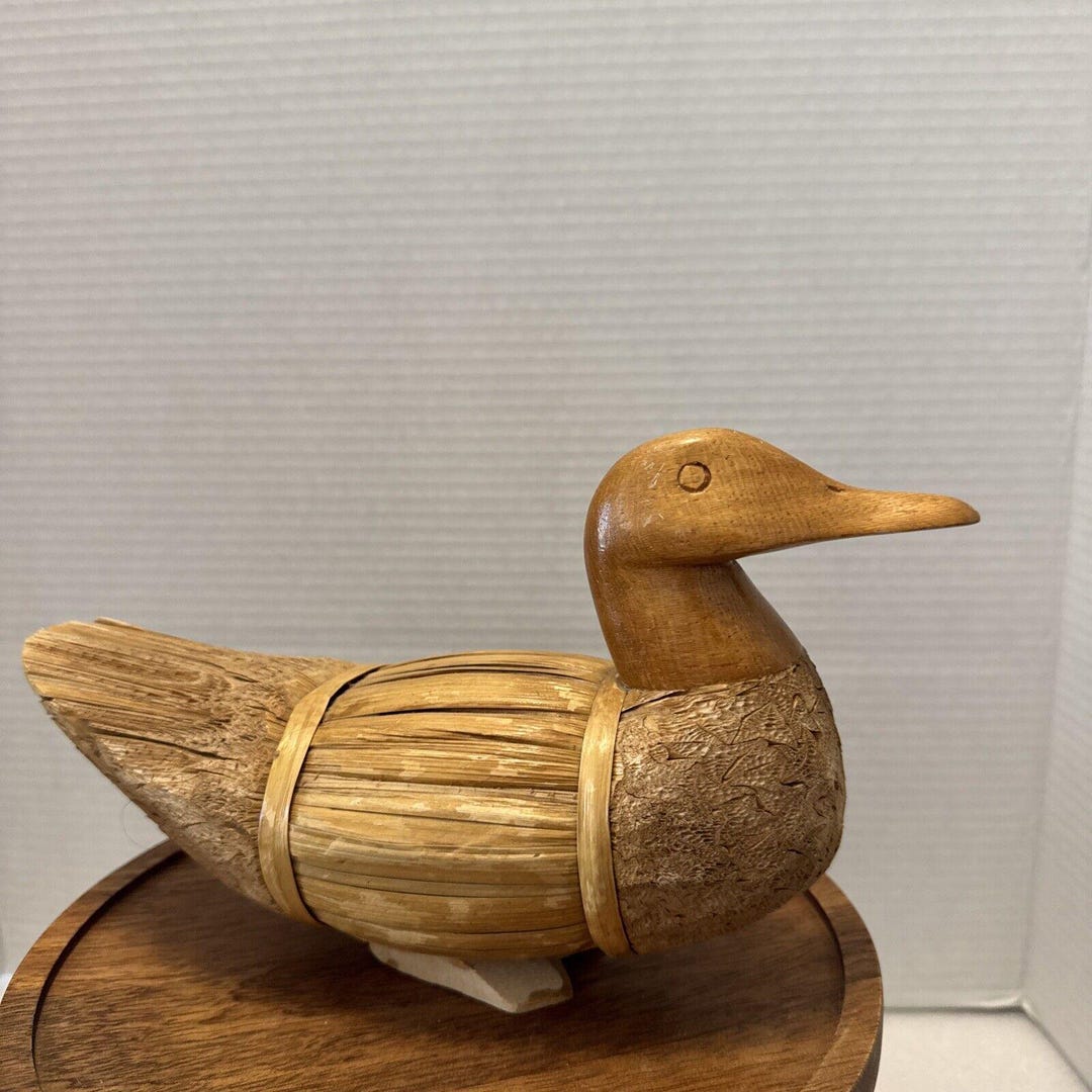 All Wood Handcrafted Duck Vintage Blonde Wood Good Condition ...