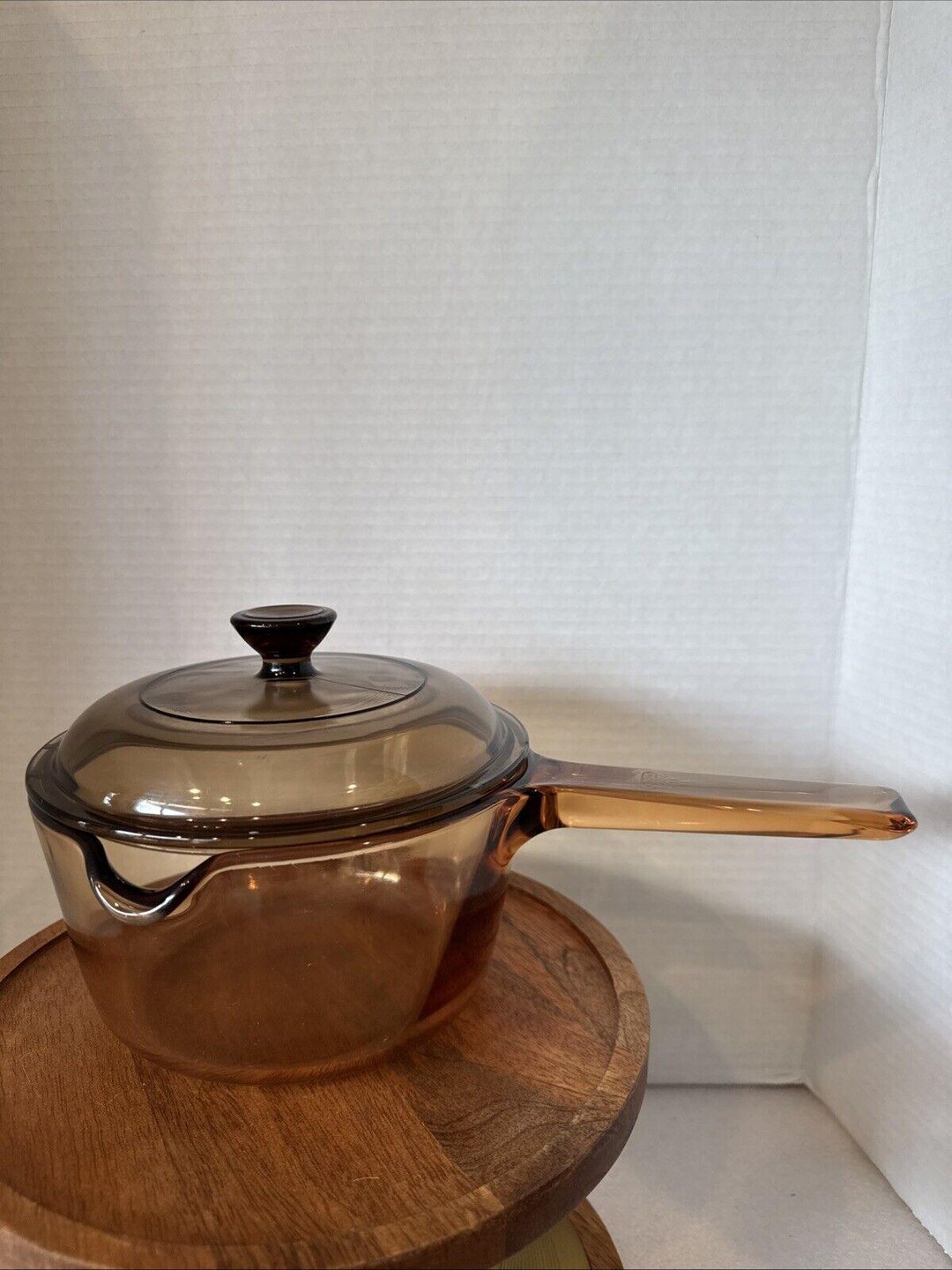 Corning Pyrex Vision Ware Amber Cookware 1 L Sauce Pan Pot With Lid USA ...