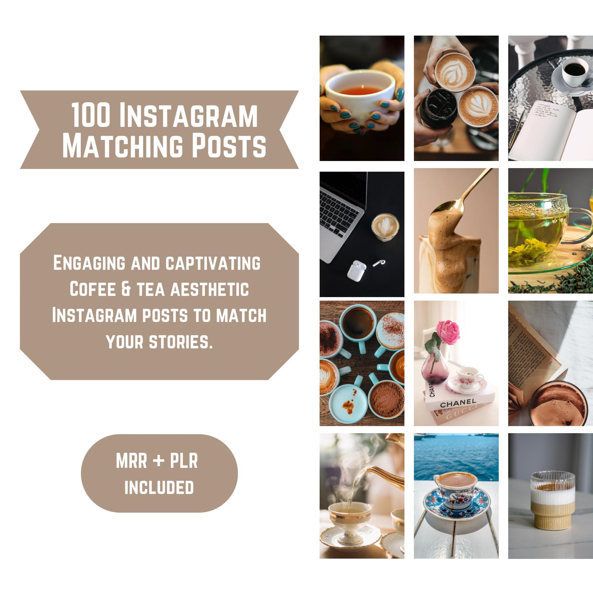 100 Coffee Tea Instagram Templates Story Posts, Editable Canva ...