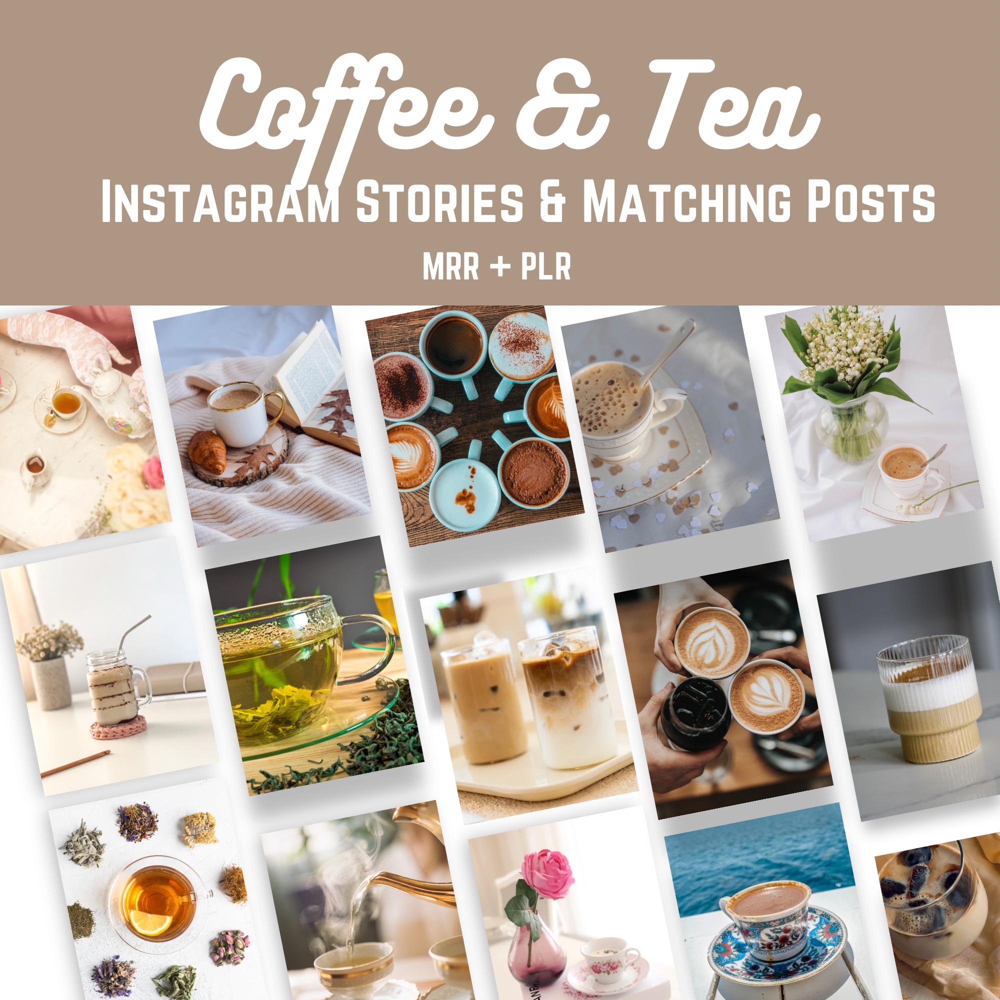 100 Coffee Tea Instagram Templates Story Posts, Editable Canva ...