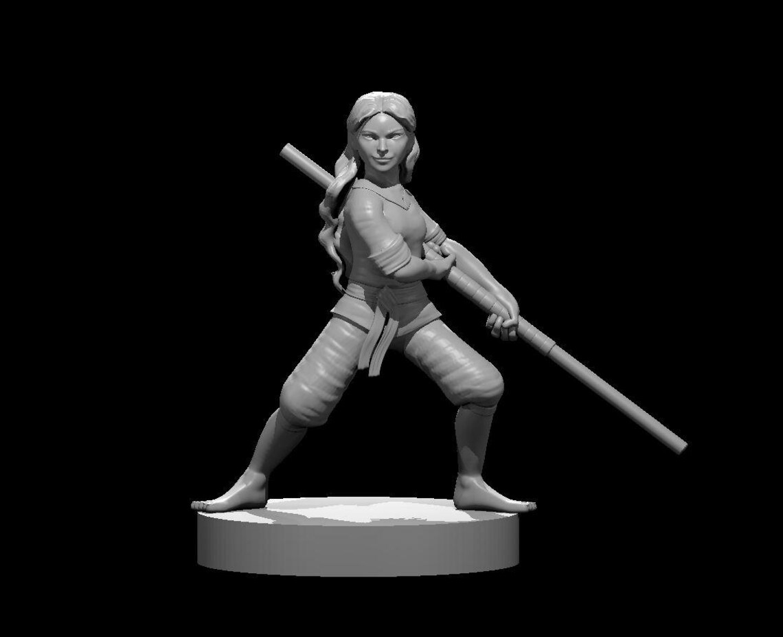 Halfling Female Monk With Staff - Etsy
