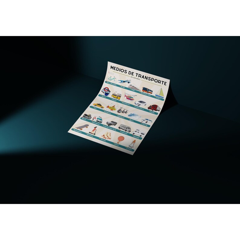 Spanish Transportation Vocabulary Poster - 'medios De Transporte ...
