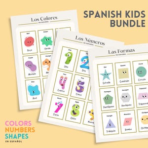 Spanish Learning Pack for Kids - Shapes, Numbers, & Colours Fun ...