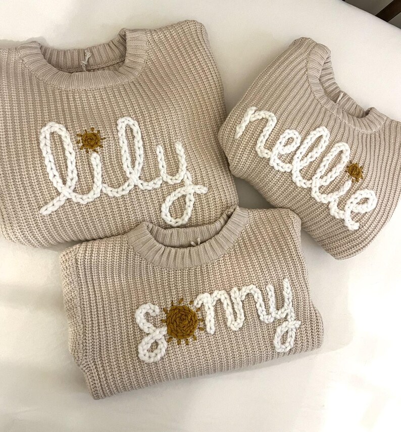 Embroidered Baby/toddler Custom Name Sweater - Etsy