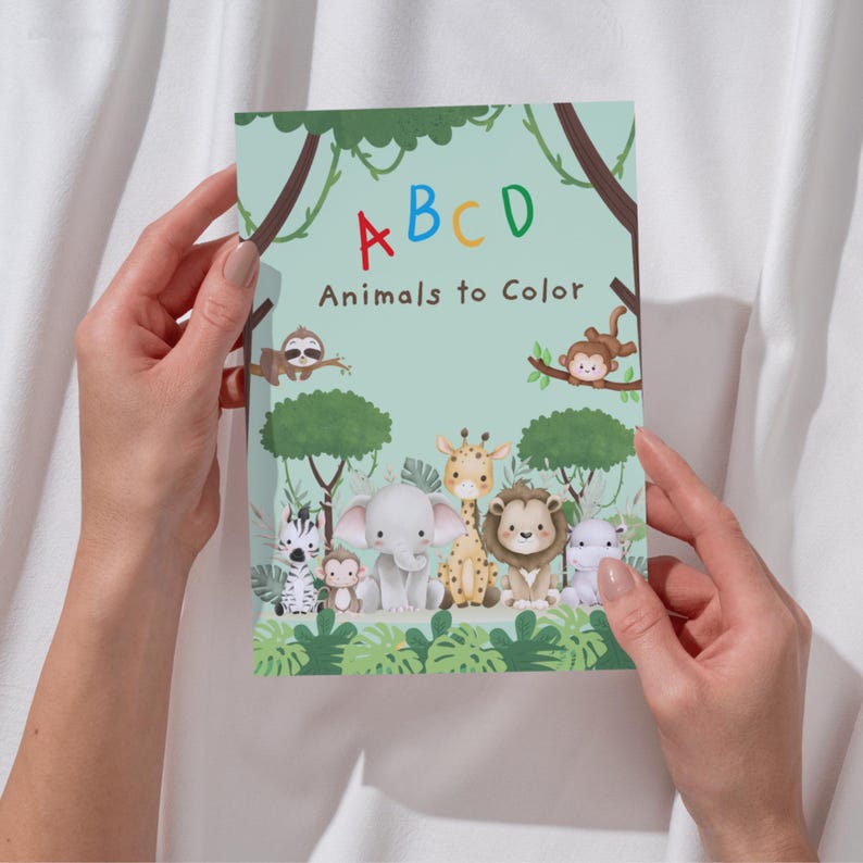 ABCD Animals Coloring Book - Printable PDF Digital Download for Kids ...