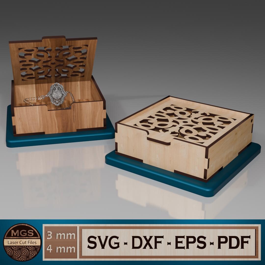 Laser Cut Jewelry Box SVG File, Small Jewelry Organizer Digital ...