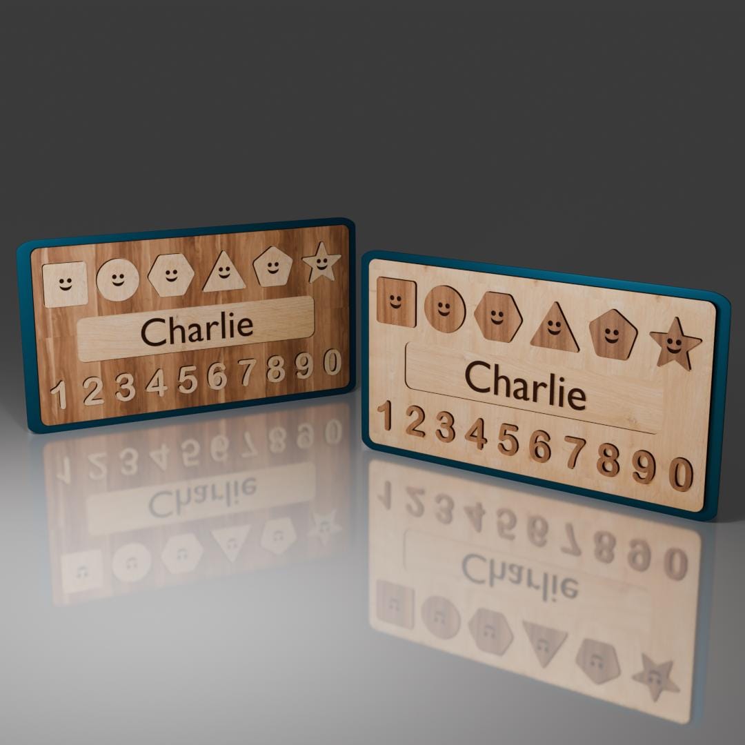 Laser Cut Educational Puzzle SVG File, Geometric Shape and Number ...