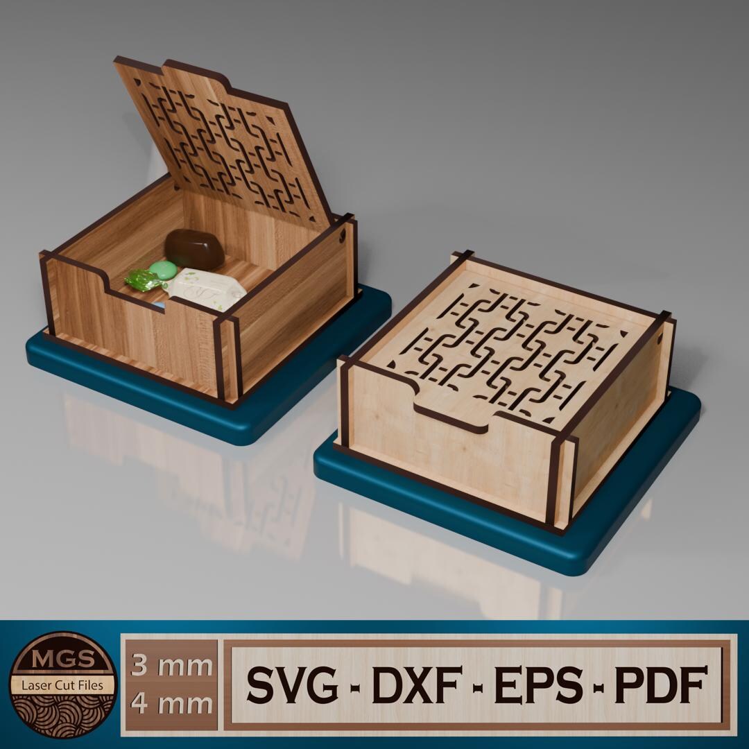 Laser Cut Gift Box SVG File, Small Decorative Gift Box Template ...
