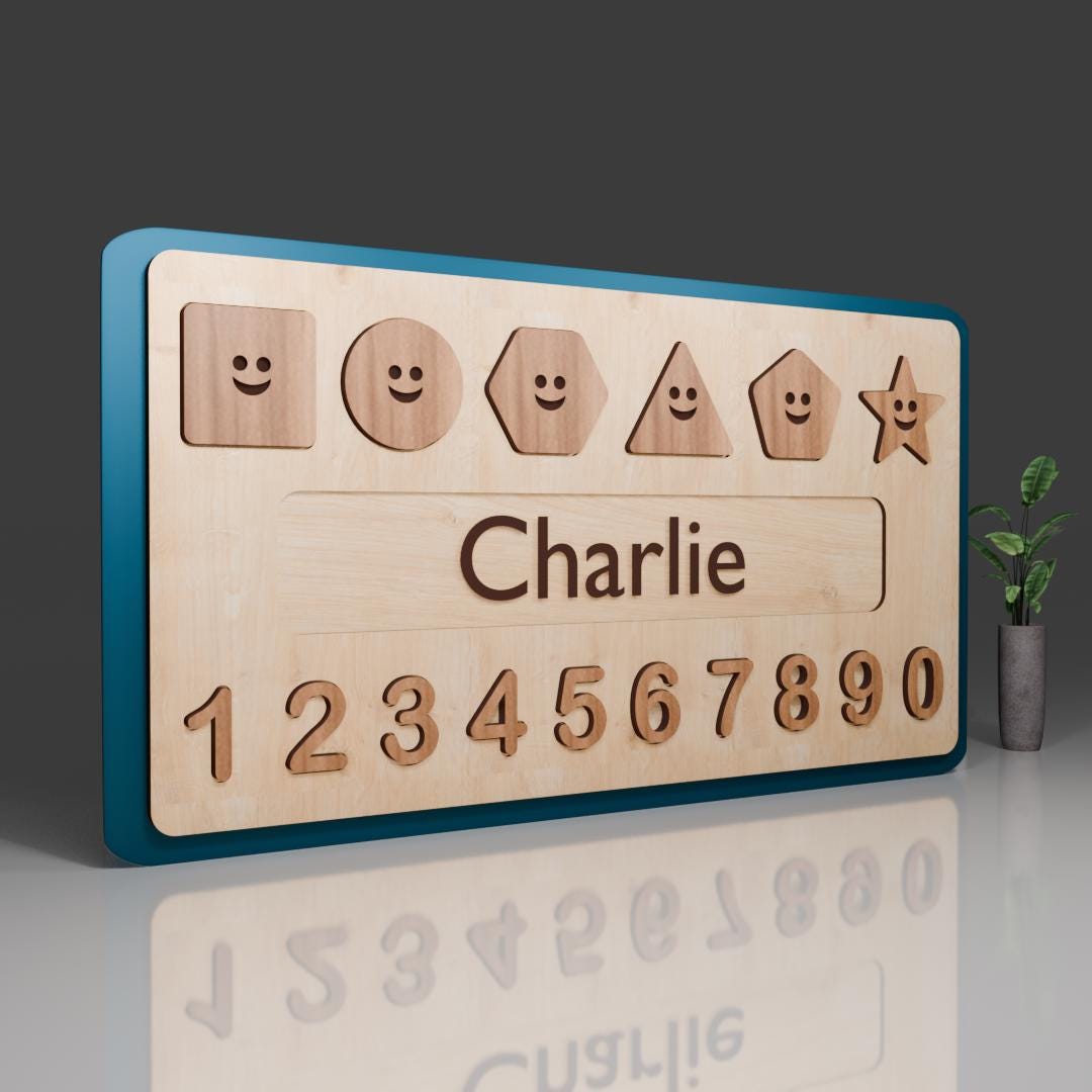 Laser Cut Educational Puzzle SVG File, Geometric Shape and Number ...