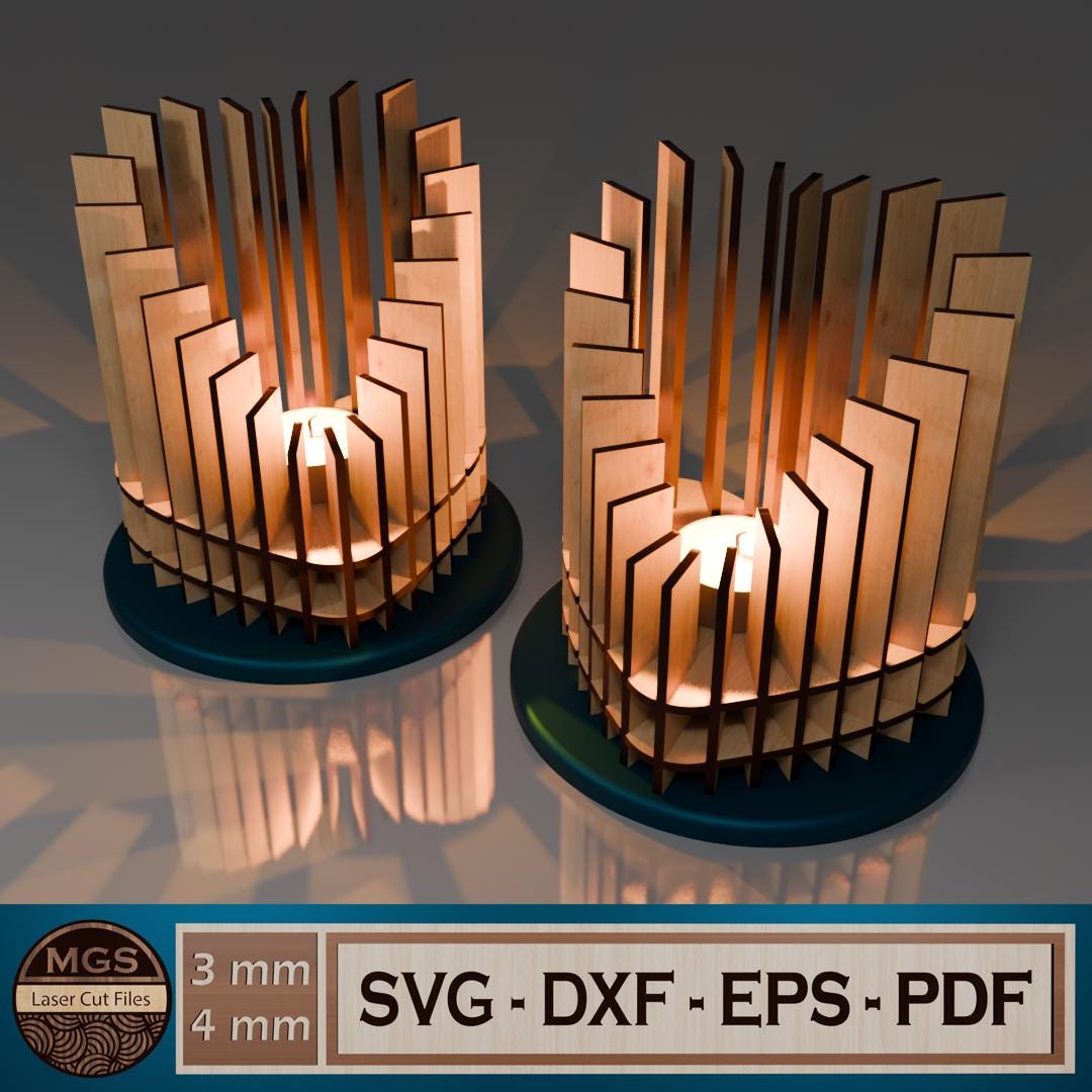 Laser Cut Heart Tea Light Holder SVG File, Romantic Candle Holder ...