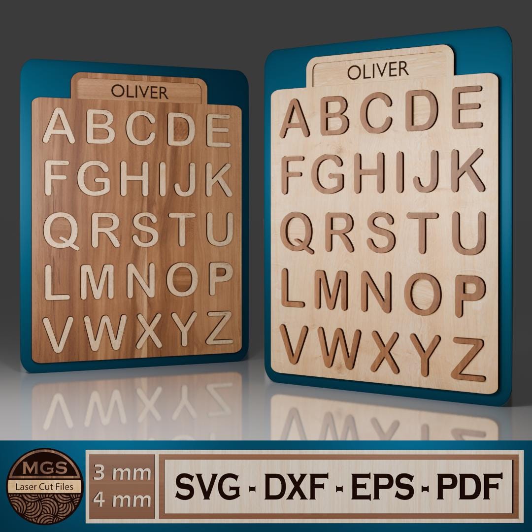 Laser Cut Alphabet Puzzle With Name SVG File, Alphabet Puzzle Digital ...