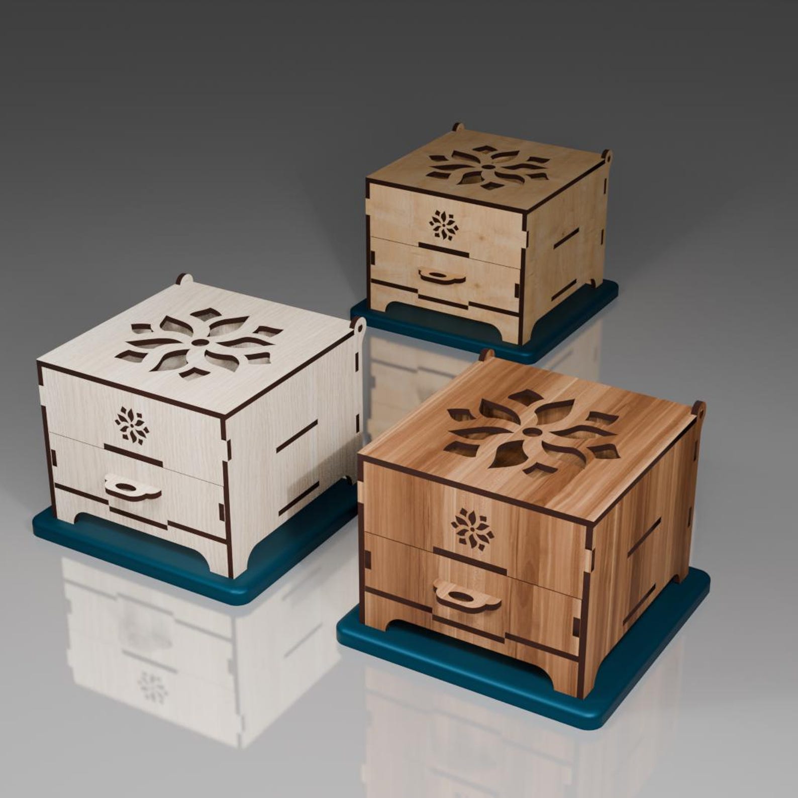 Laser Cut Jewelry Box With Drawer SVG File, Elegant Small Jewelry ...