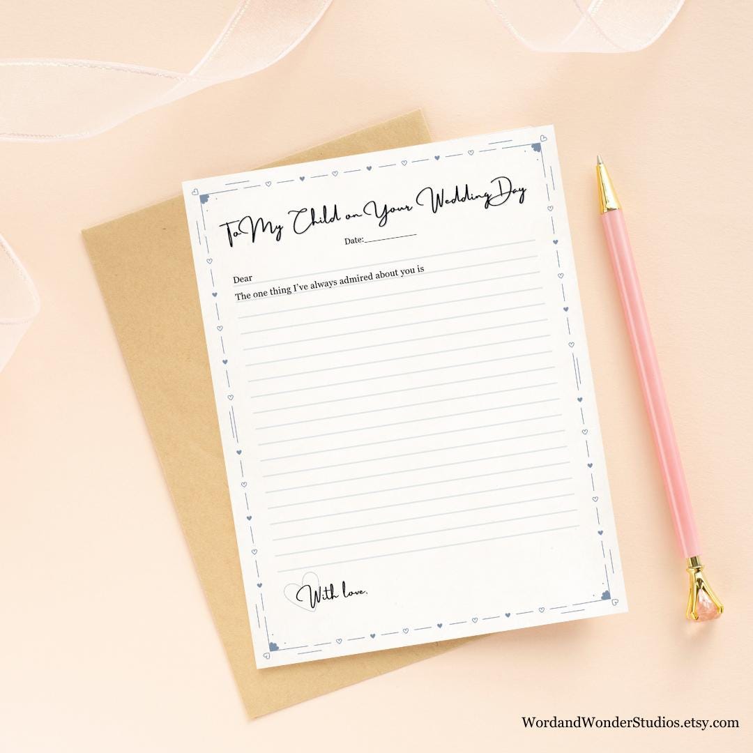 Printable Family Letter Template Collection: Parent to Child, Child to ...