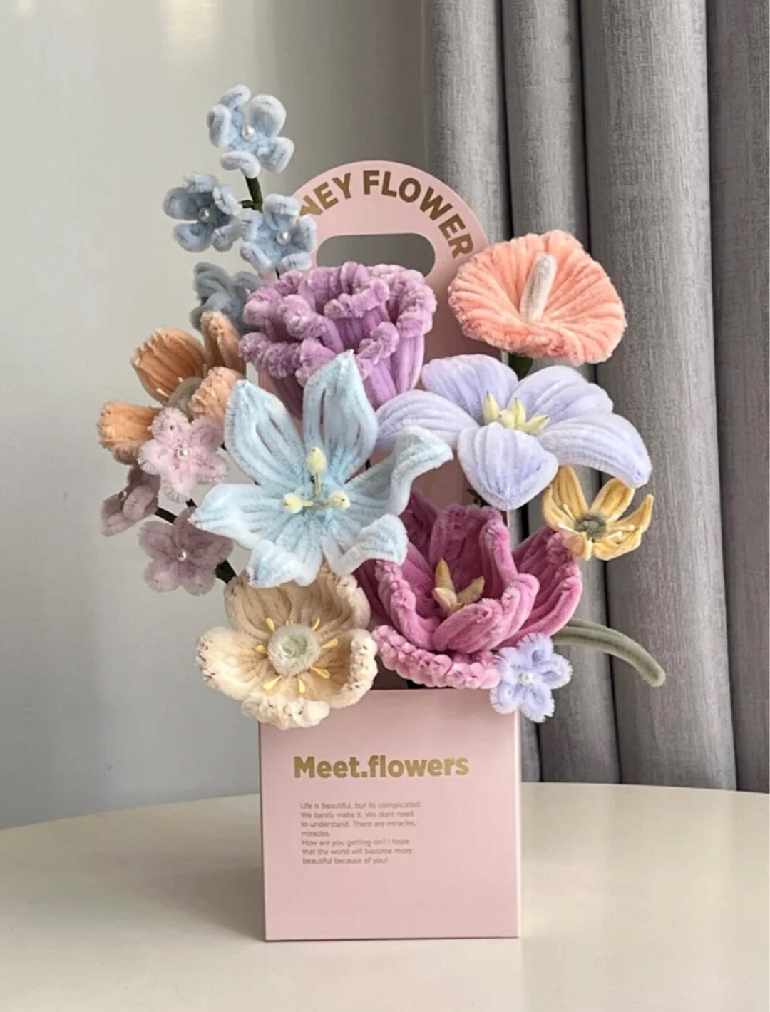 DIY Woven Twist Flower Bouquet Kit Create Your Own Pastel Paradise - Etsy