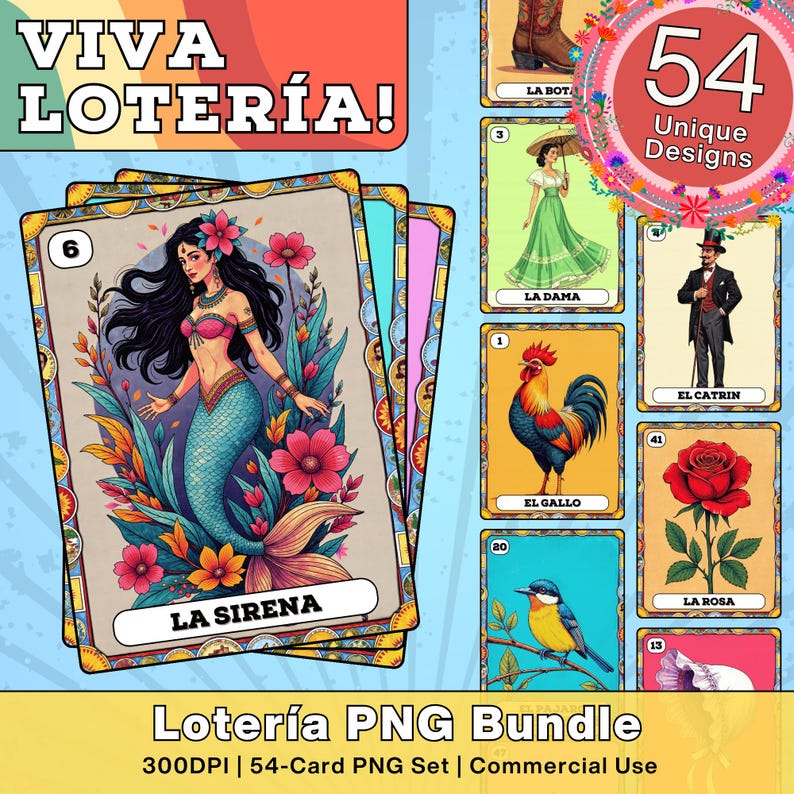 Lotería PNG Set: 54 Vintage Mexican Graphics (digital Download) - Etsy