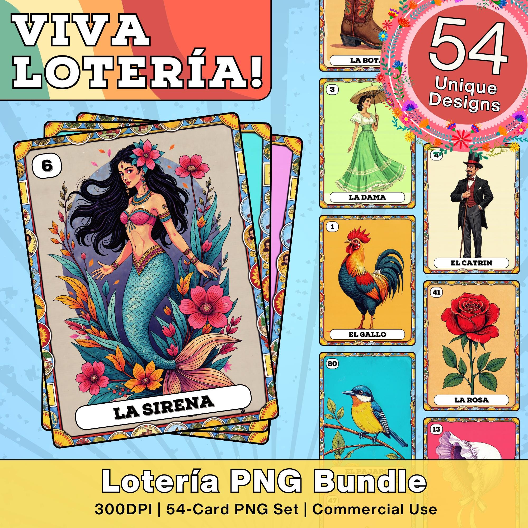 Lotería PNG Set: 54 Vintage Mexican Graphics (digital Download) - Etsy
