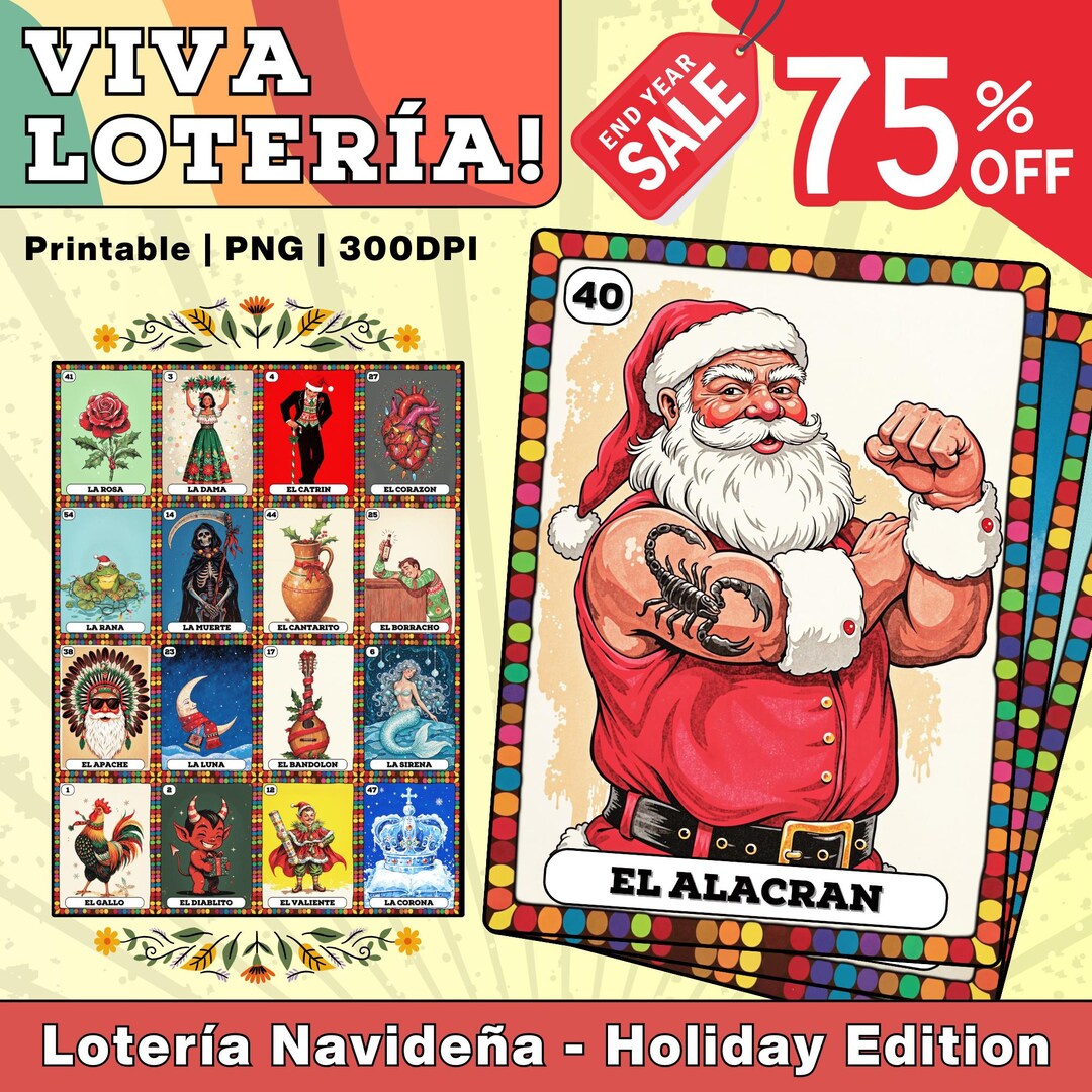 Lotería Navideña – 54 Printable Cards & 30 Play Boards | Mexican Party ...