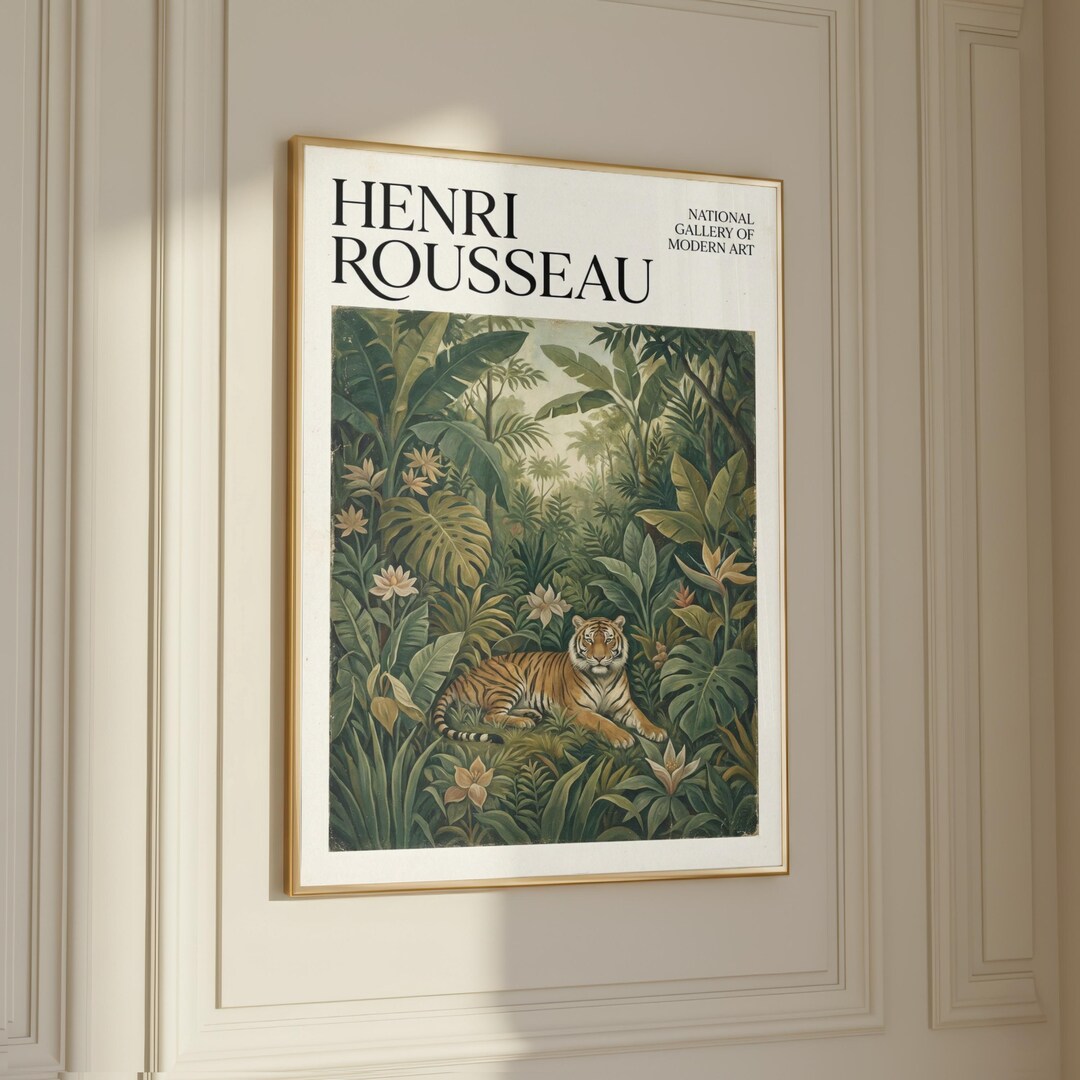 Henri Rousseau Jungle Poster | Vintage Fine Art Print | Tropical Tiger ...