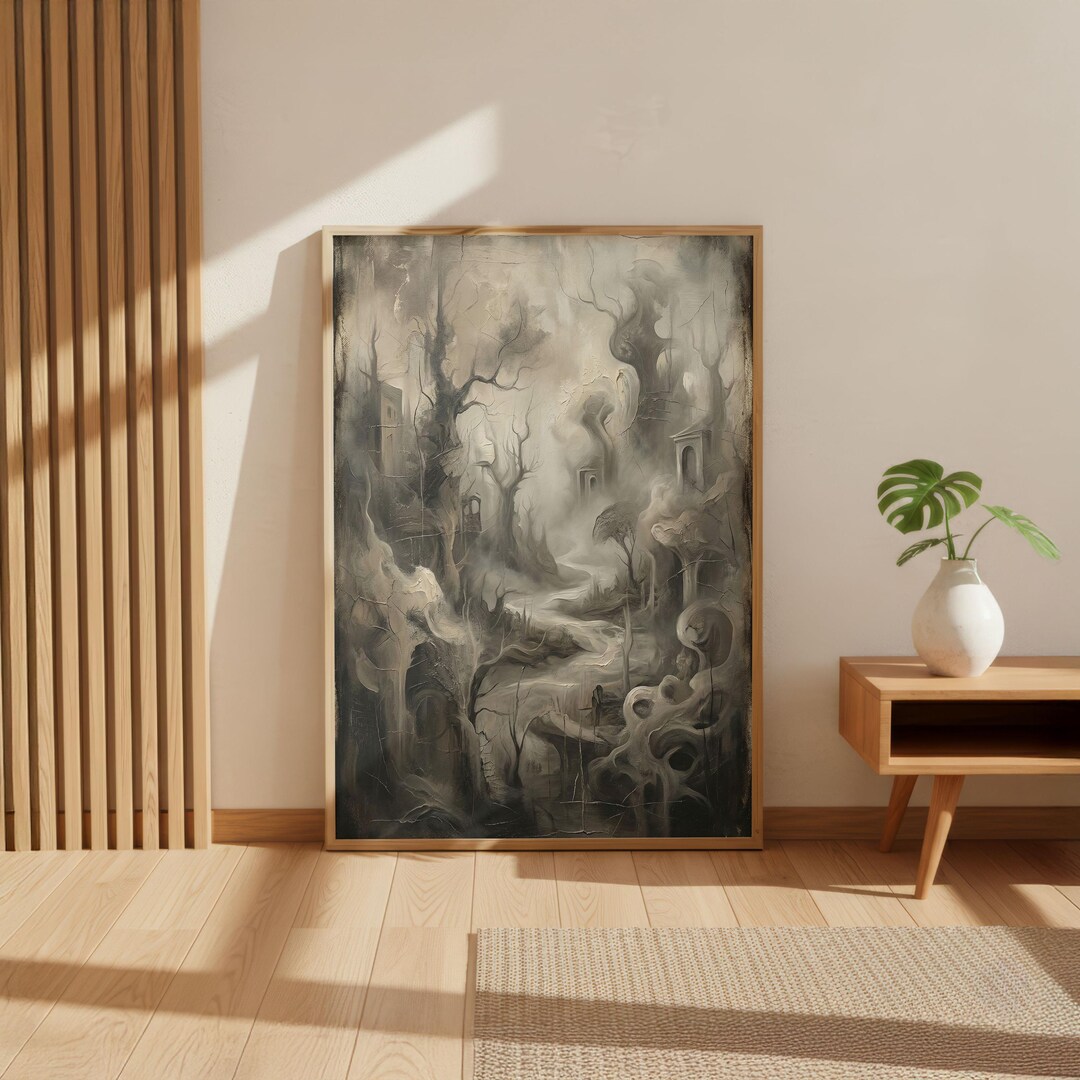Gothic Fog Forest Dreamscape Poster | Dark Misty Woodland Wall Art ...