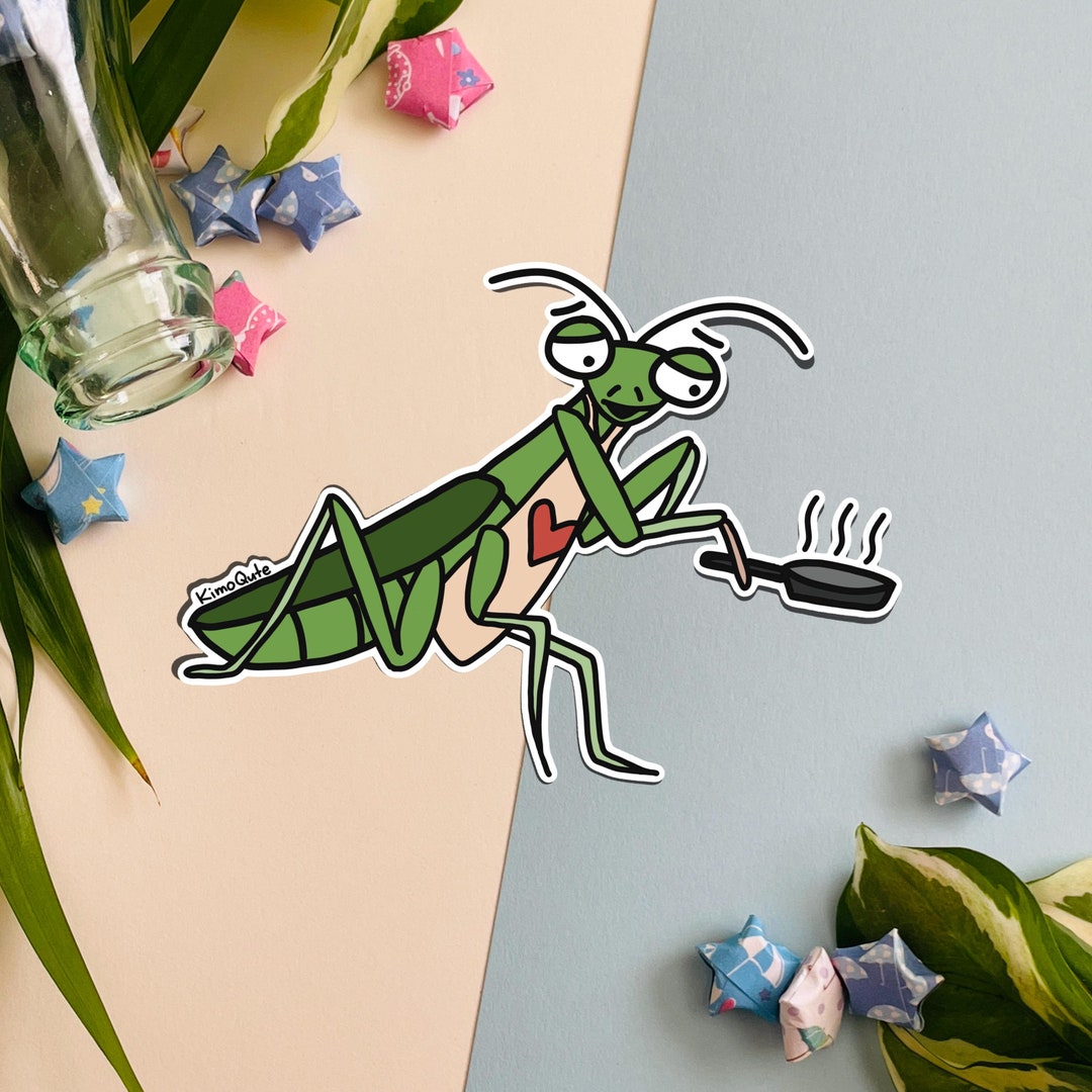 Frying Mantis : Sticker Vinyl, Water Resistant, Funny, Water Bottle ...