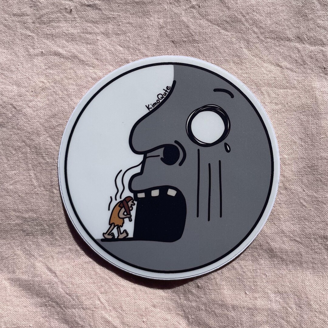 Stinky Cave Man Entering Cave : 3.5 Sticker, Water Resistant, Vinyl ...