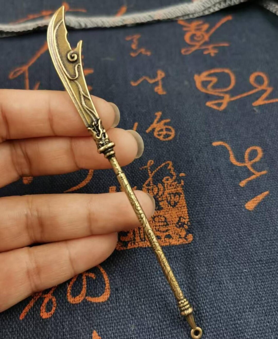Brass Miniature Chinese Weapon Pendant With Hole, Feng Shui Evil ...