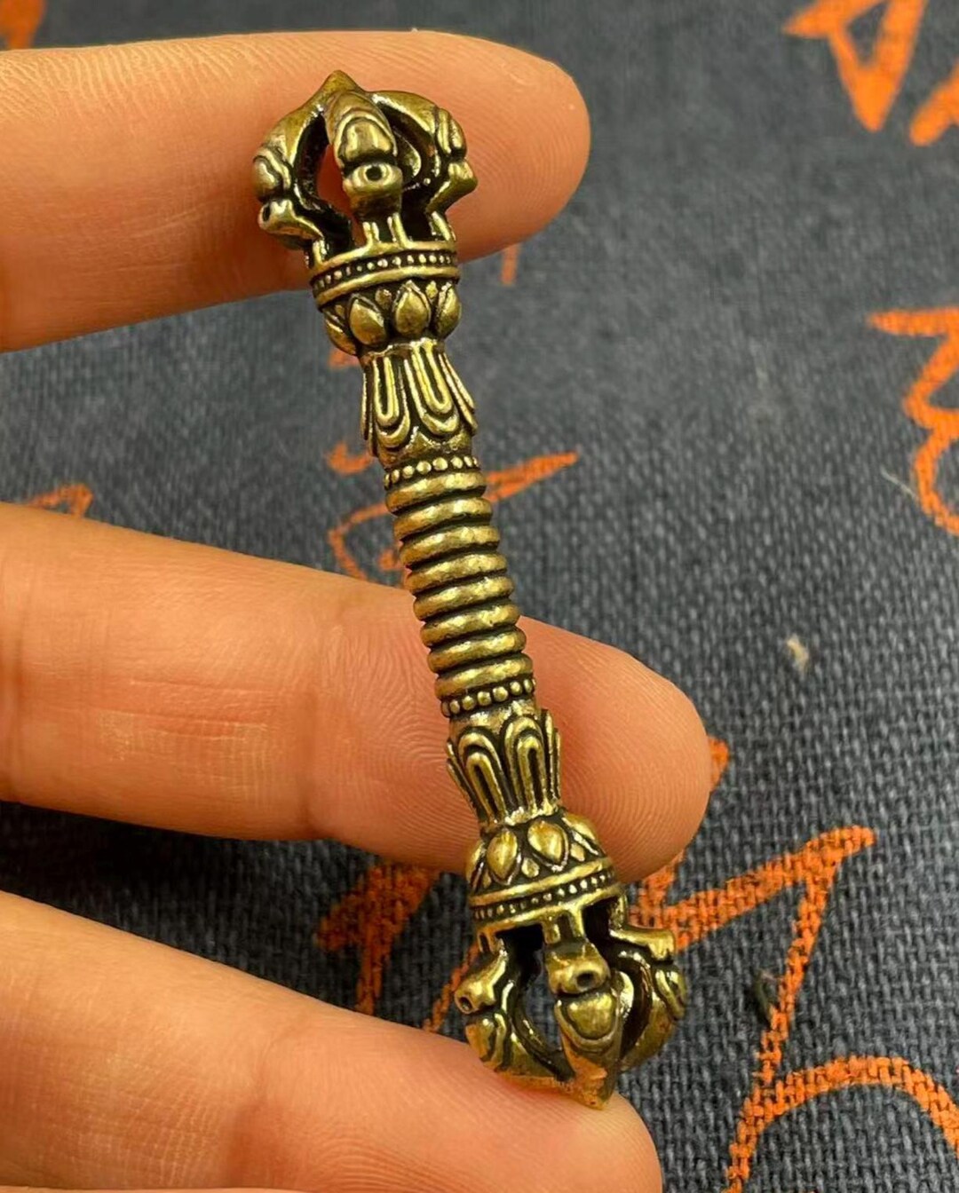 Tibetan Buddhism Mini Copper Dorje Vajra Phurba Amulet Nepal ...