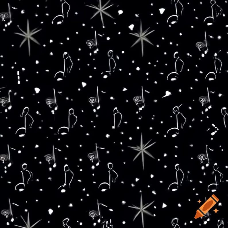 Musical Notes Star Pattern Design - Etsy