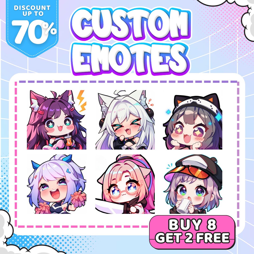 Custom Twitch Emotes, Animated Emotes, Vtuber Emotes, Kick Emotes, Sub ...