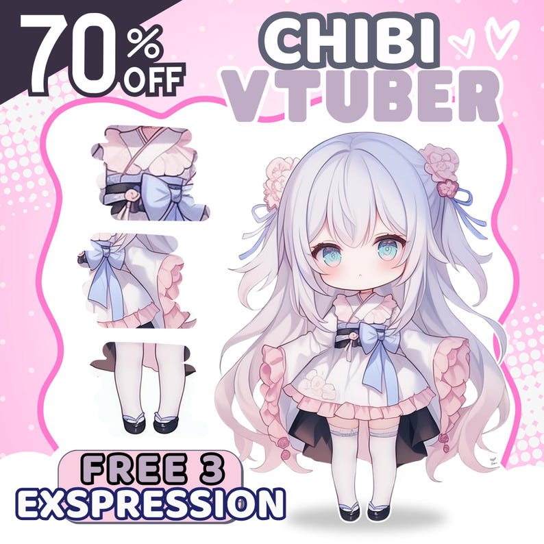 Chibi Vtuber Model, Kawaii Anime & Furry Vtuber Avatar, Commission With ...