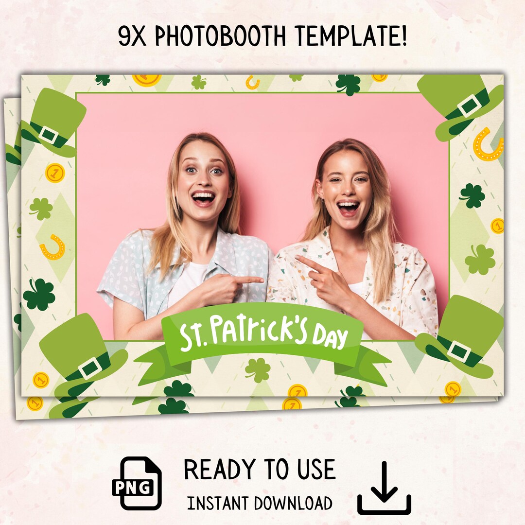 9x St. Patrick's Day Photobooth Template 9 Different Layouts, 4x6 ...